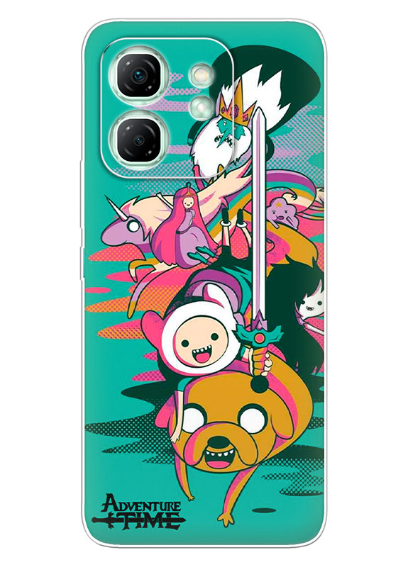 Infinix Smart 9 чехол силиконовый - Adventure Time лого с героями ...