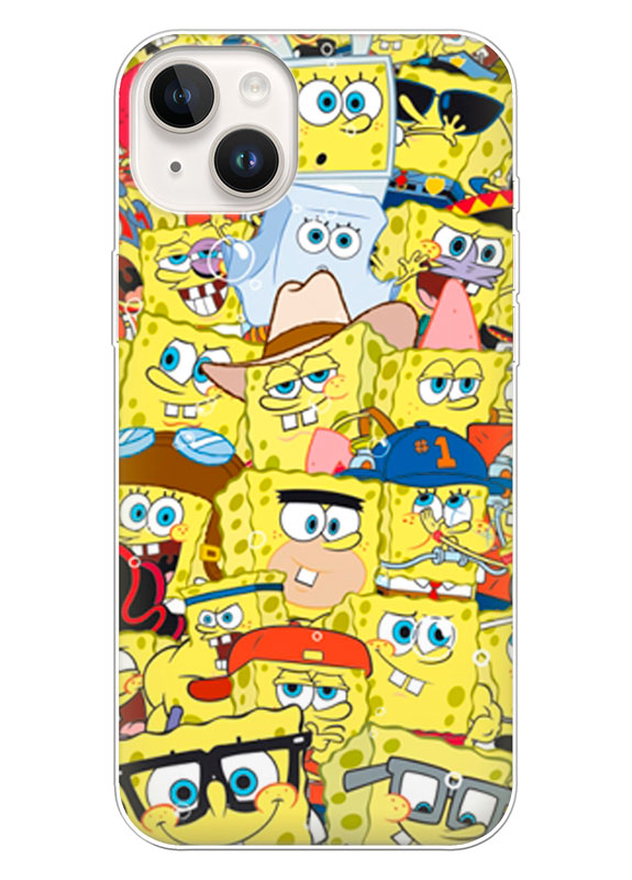 iPhone 14 Plus бампер из силикона - SpongeBob SquarePants Губка Боб ...