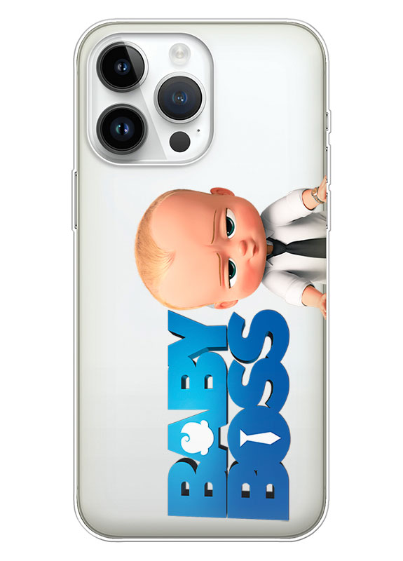 iPhone 15 чехол силиконовый прозрачный - Baby Boss Босс-молокосос лого ...