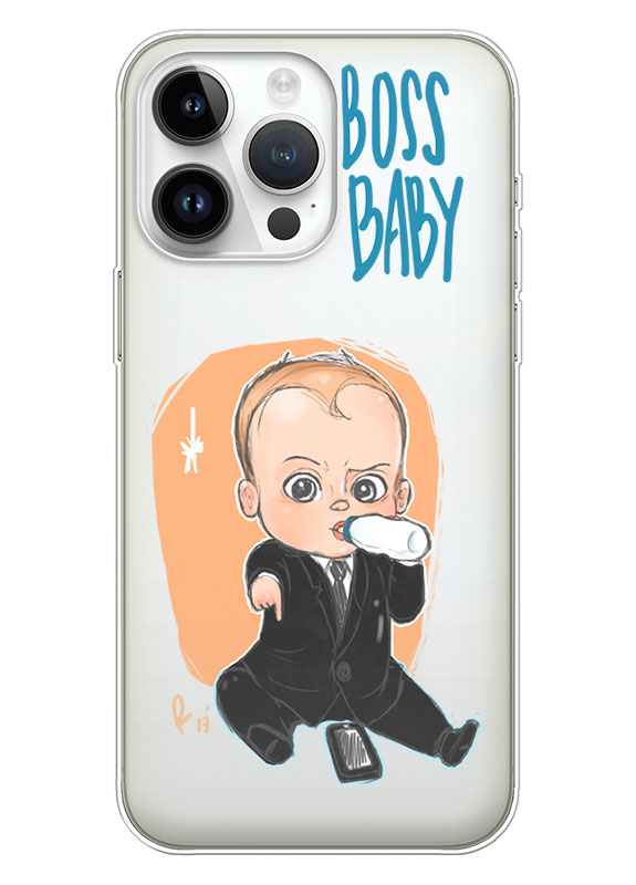 iPhone 15 Plus чехол Baby Boss Босс-молокосос лого малыш пьет молоко