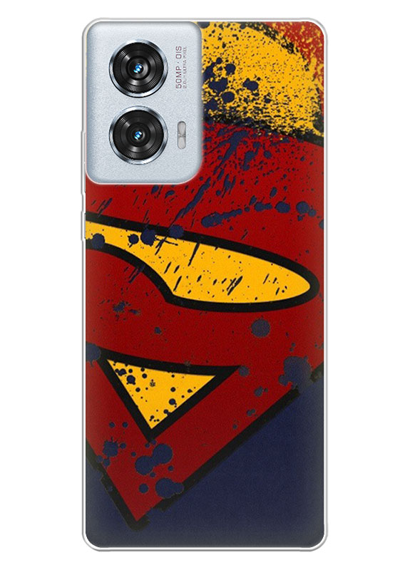 Чехол для Motorola Edge 50 Fusion - DC Superman Супермен лого на синем ...
